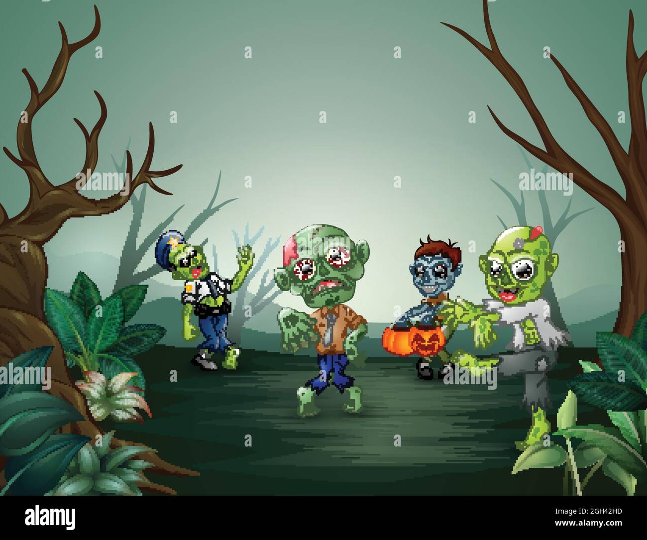 Little cartoon zombies are frightening Stock Vector Image & Art - Alamy