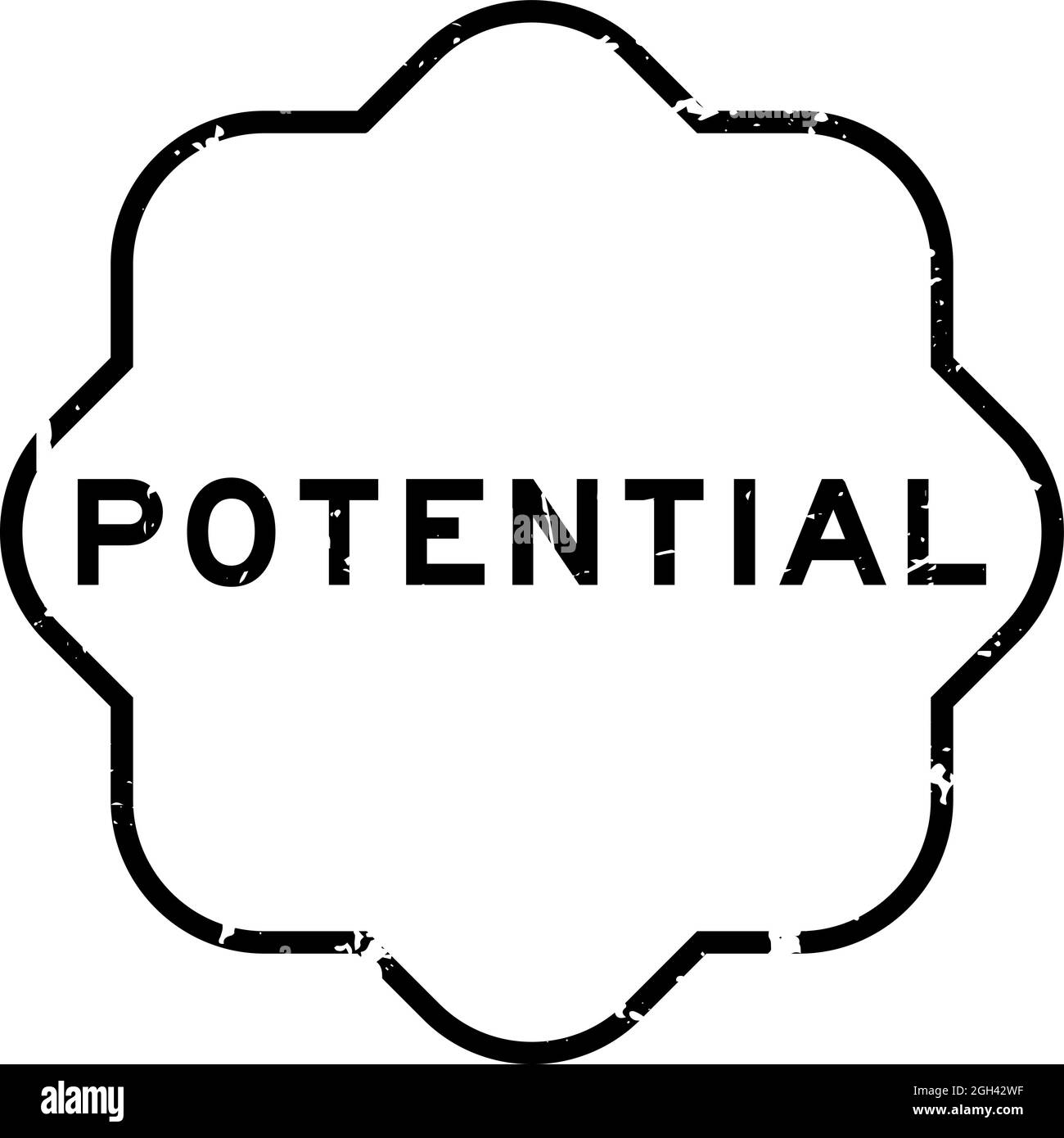 Grunge black potential word rubber seal stamp on white background Stock ...