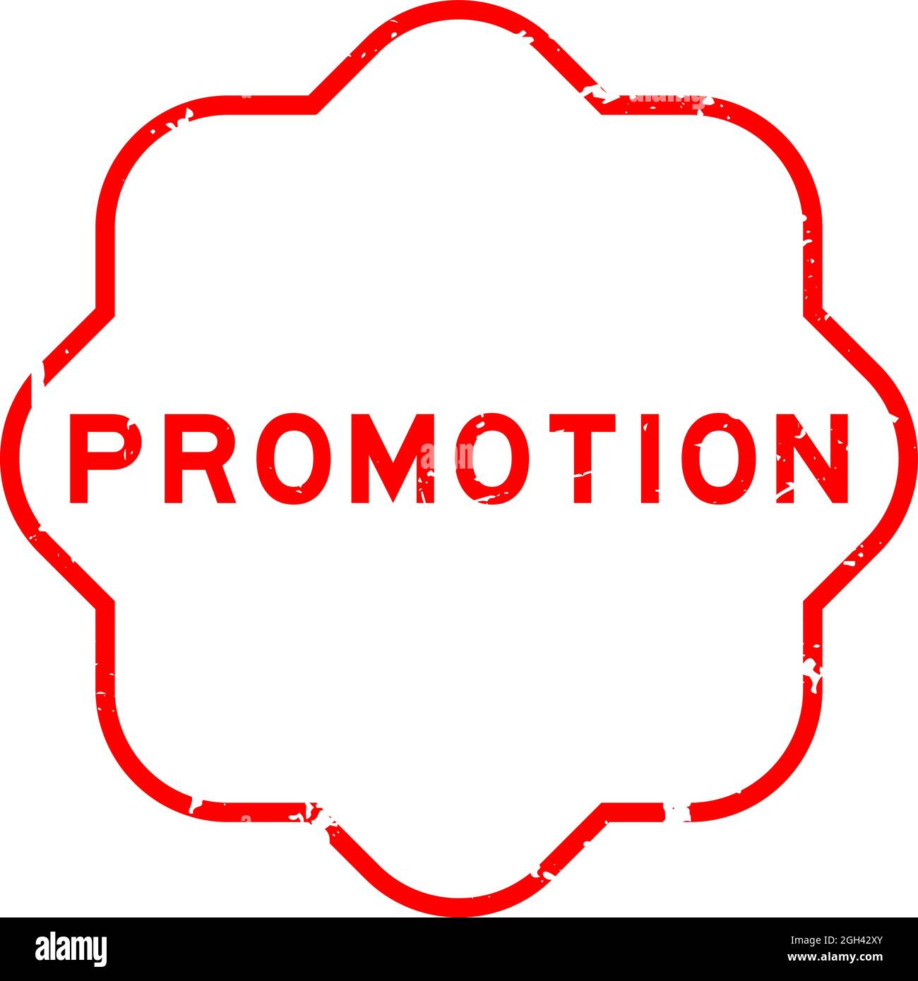 Grunge red promotion word rubber seal stamp on white background Stock ...