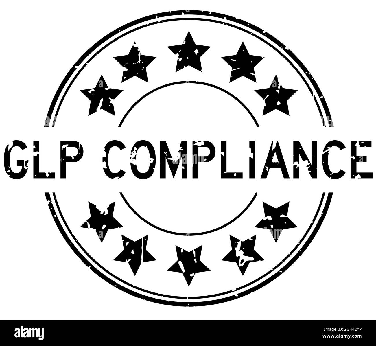 Grunge black GLP (Abbreviation of Good laboratory practice) compliance ...