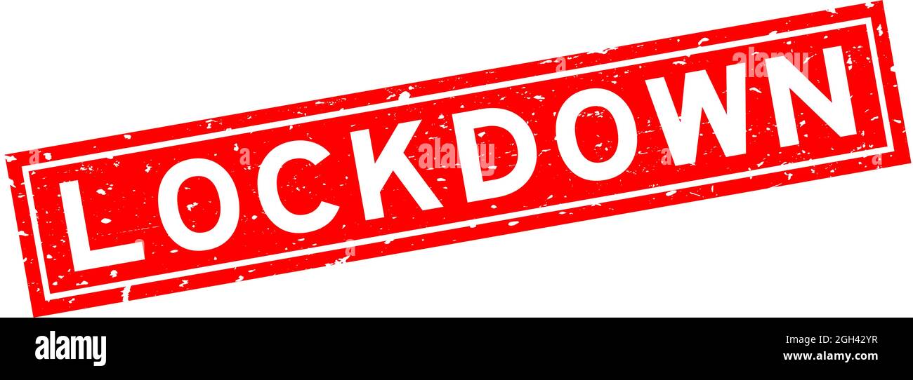 Grunge red lockdown word square rubber seal stamp on white background Stock Vector Image & Art ...