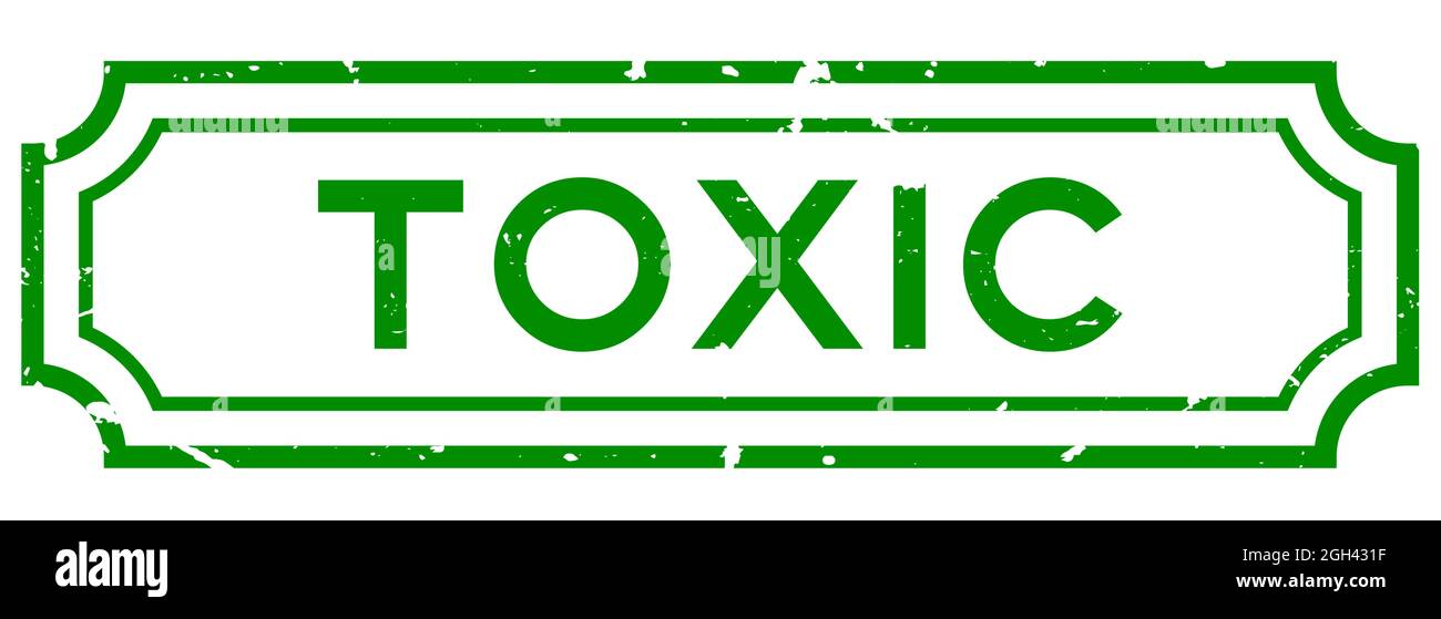 Grunge green toxic word rubber seal stamp on white background Stock ...