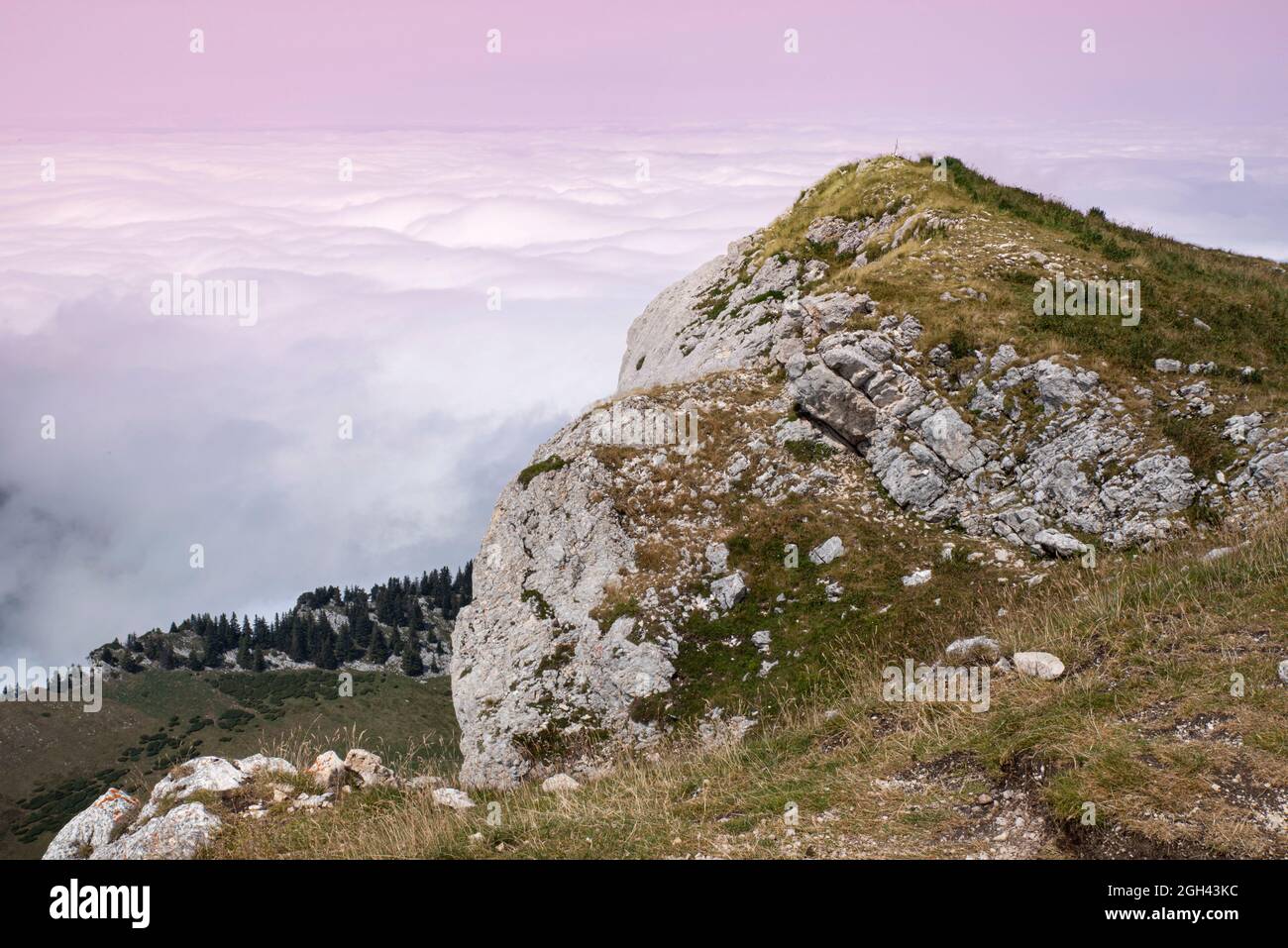 Typical Chartreuse landscape with the sun above the clouds Stock Photo ...