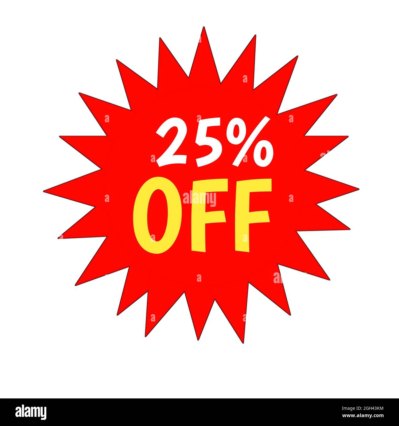 Special 25 percent offer sale tag red star for sales and promotion ...