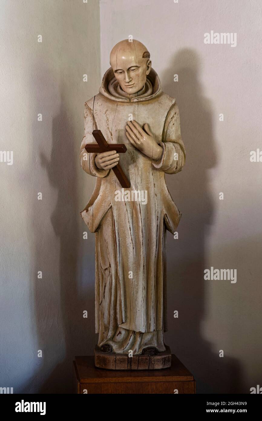 Ancient statue of a monk of the Chartreuse in the Alps in France Stock ...
