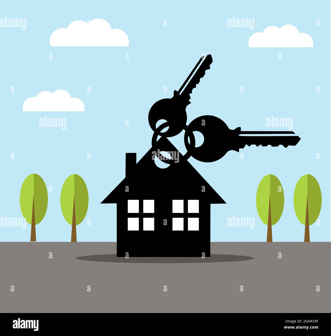 keys and house icons vector illustration Stock Vector Image & Art - Alamy