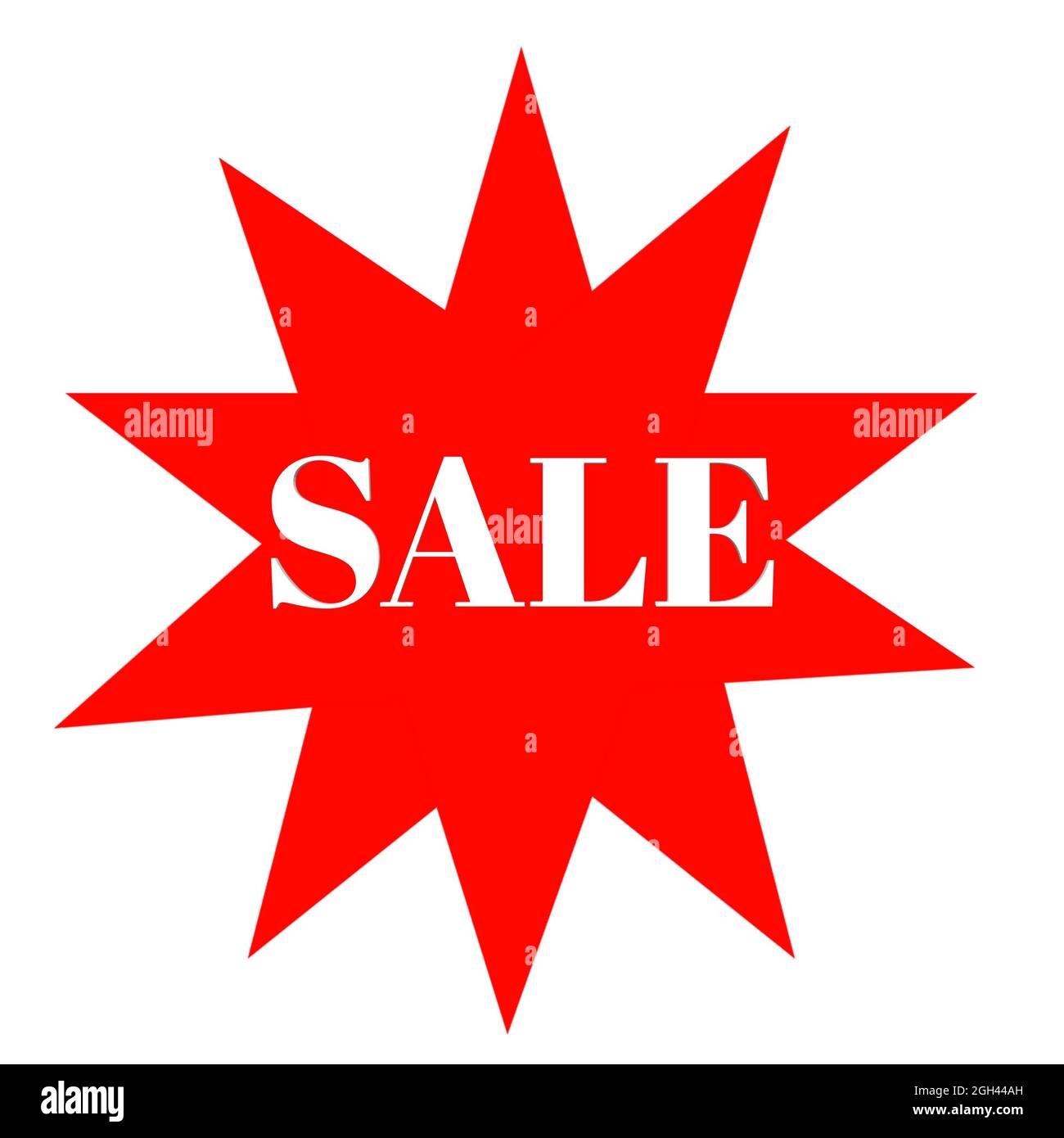 Sale web icon red star and white letters sticker 3d Stock Photo - Alamy