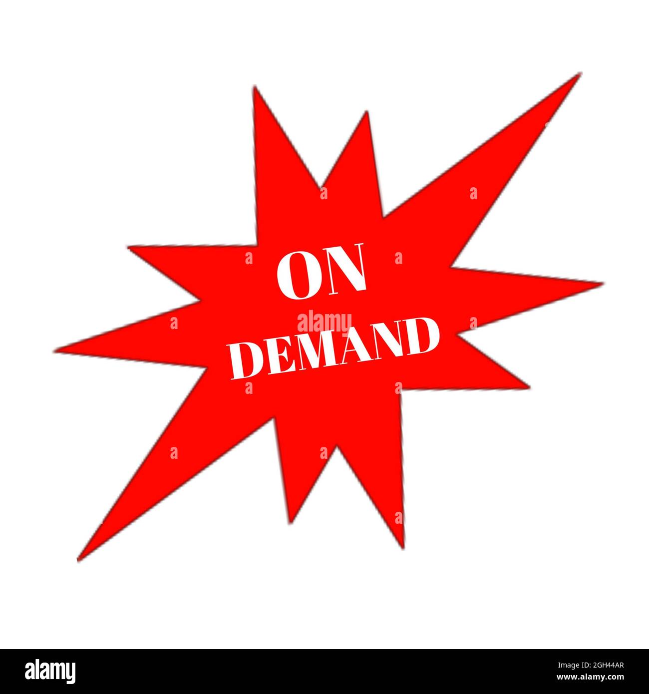 On demand web icon starbrust red and white letters sticker 3d ...