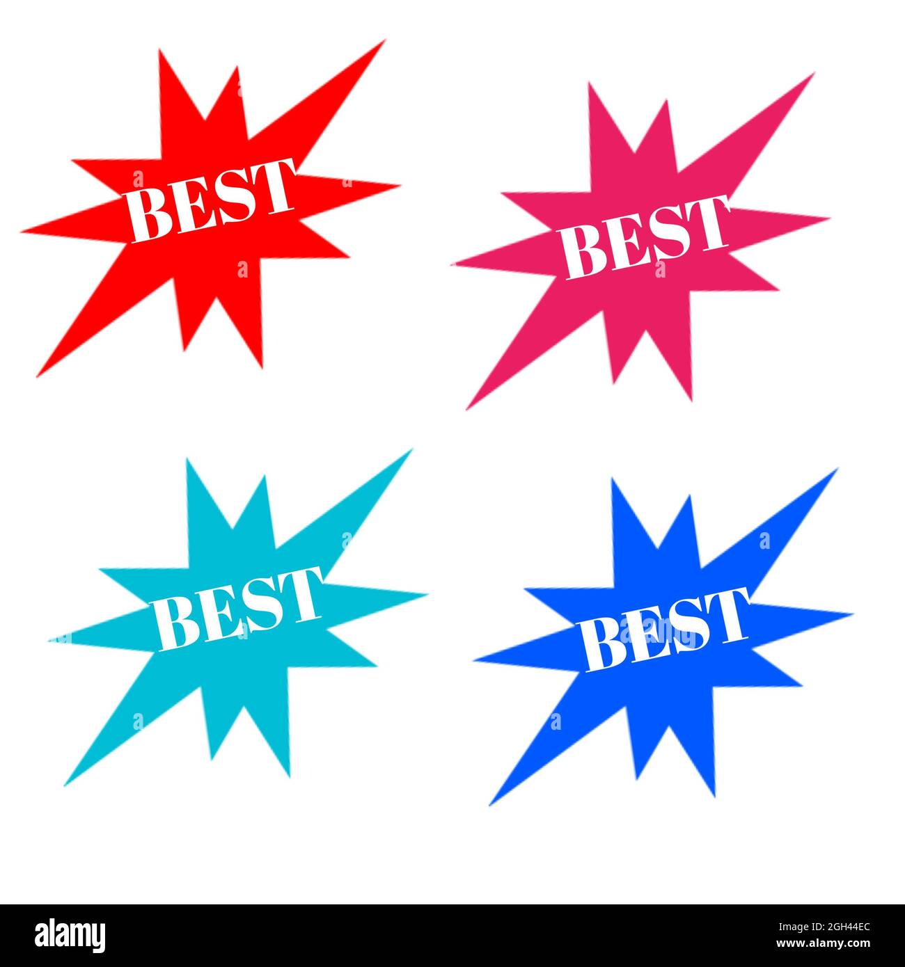 Best stickers colorful star and white letters icon 3d Stock Photo - Alamy
