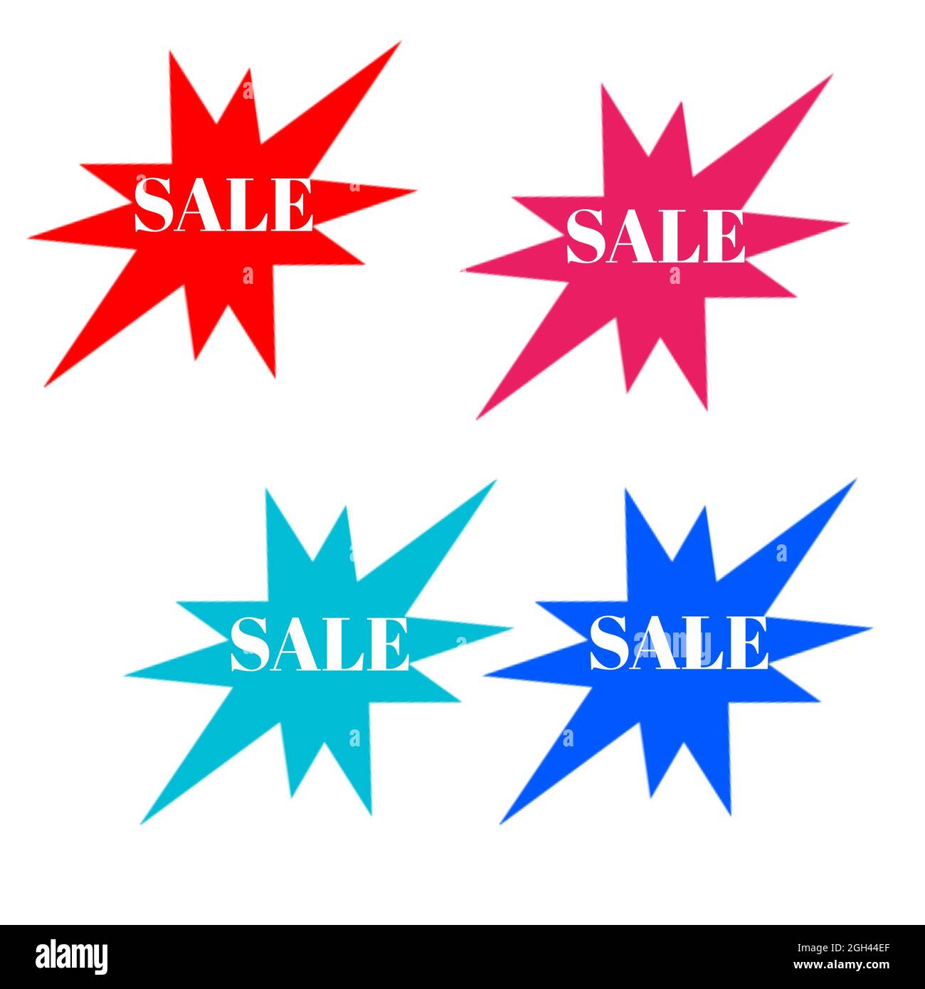 Sale stickers colorful star brust and white letters icon 3d Stock Photo ...