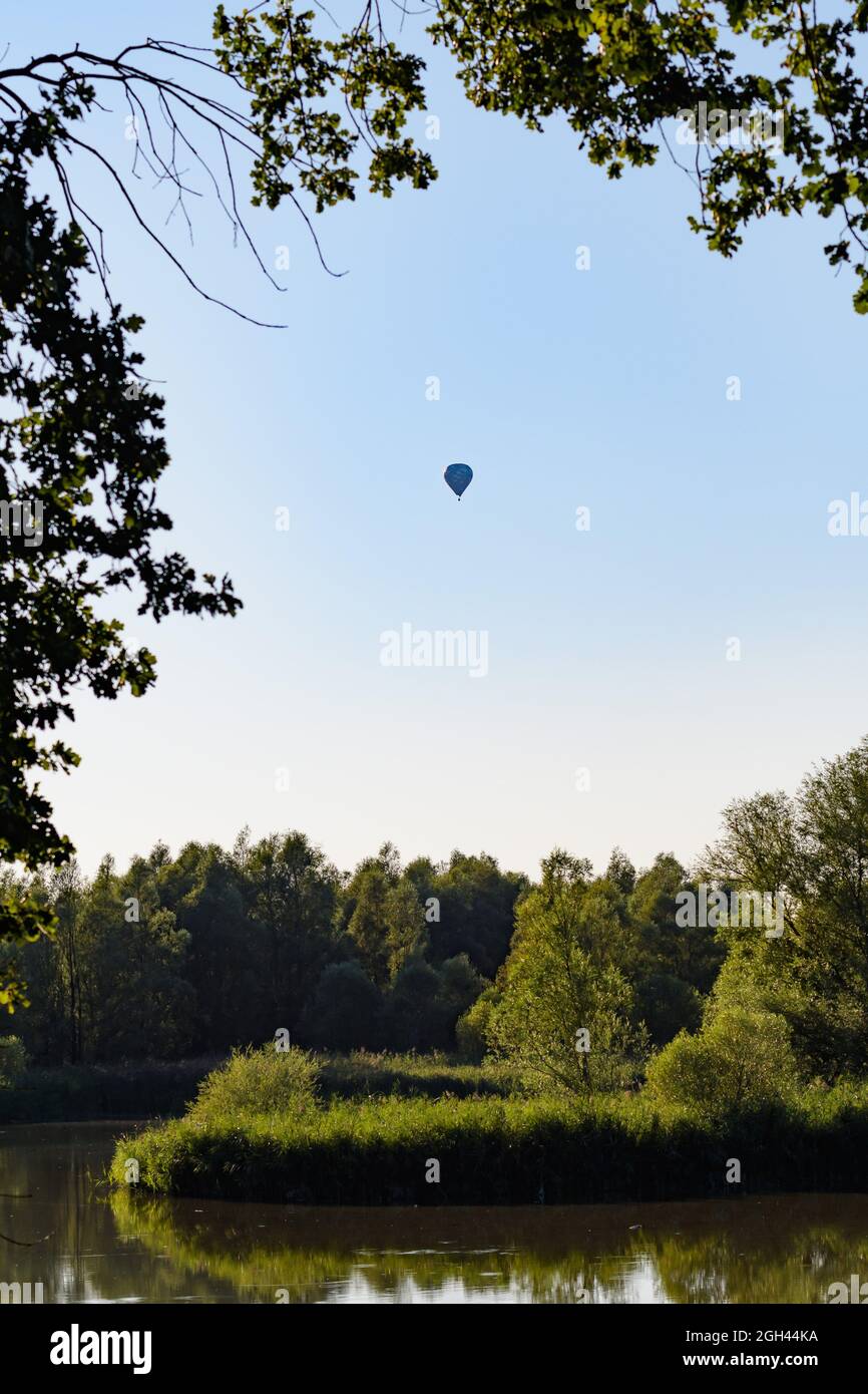 panoramic view of the river inn at the border between austria and ...
