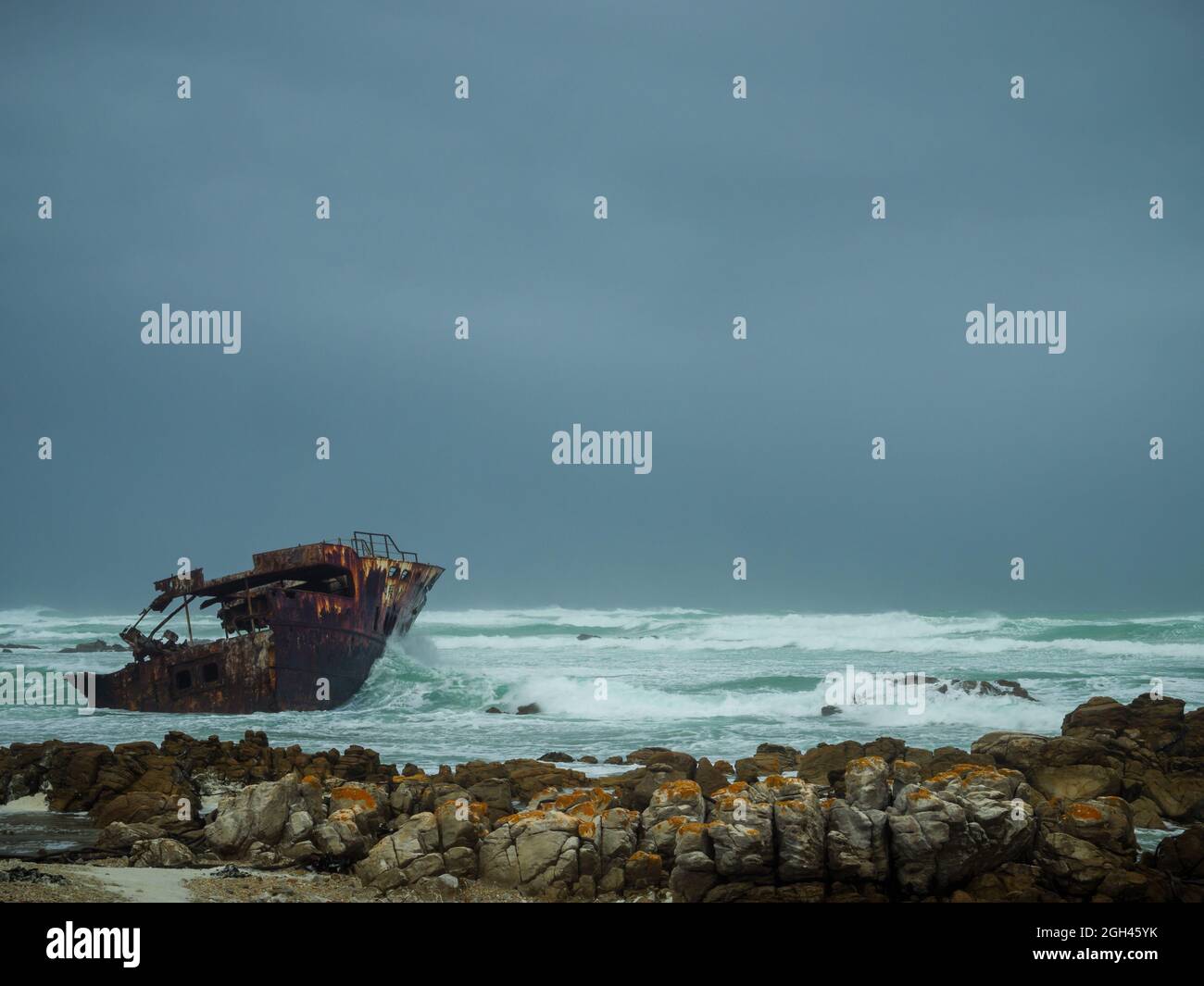 Wreck of the Meisho Maru No. 38 at Suiderstrand,. Cape Agulhas, Cape L ...