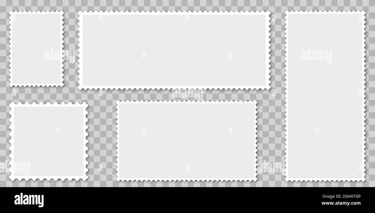 Blank postage stamps. Flat design. Vector illustration isolated on ...