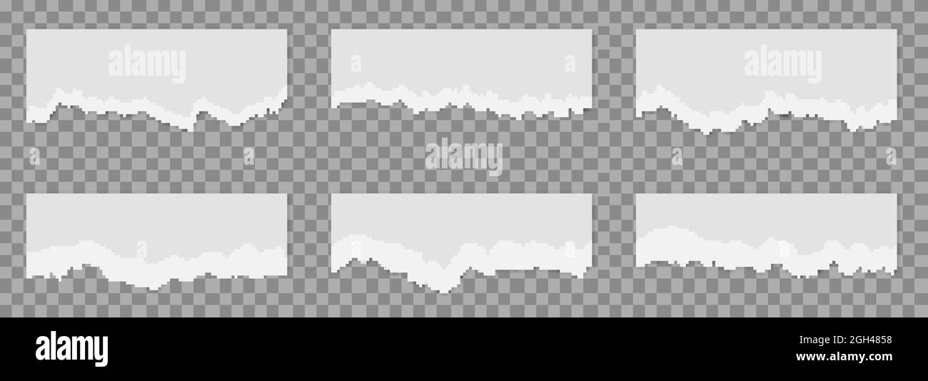 Set of torn sheets of paper. Vector illustration isolated on ...