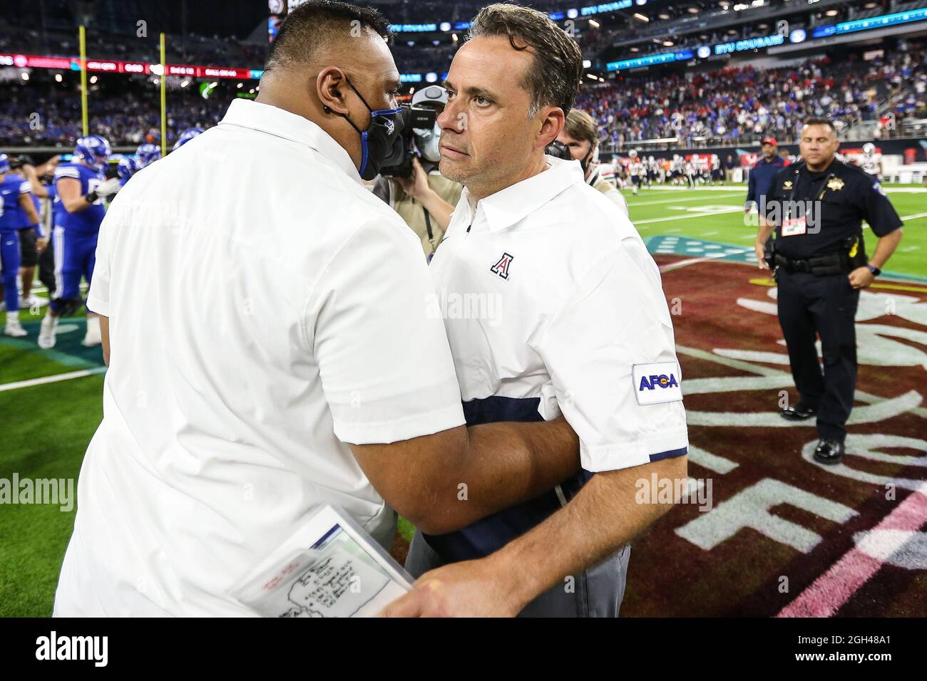 Las Vegas, NV, USA. 04th Sep, 2021. Brigham Young Cougars head coach ...