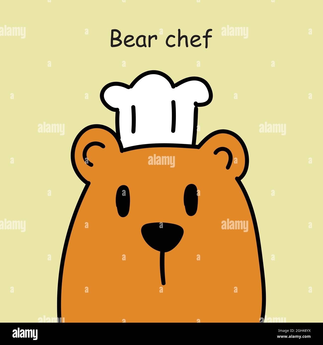 Hand drawn Bear Cooking cartoon Stock Vector Image & Art - Alamy