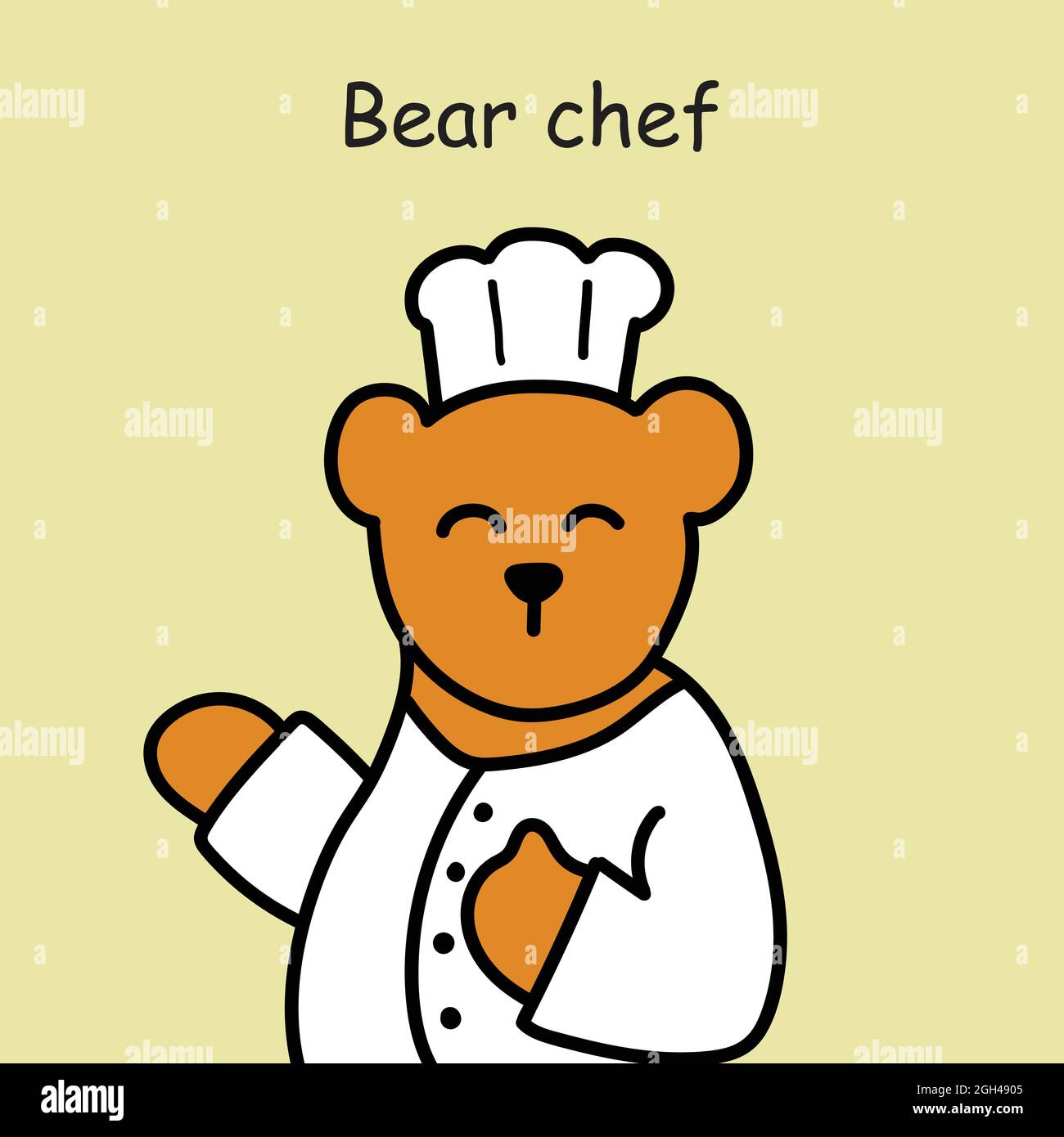 Hand drawn Bear Cooking cartoon Stock Vector Image & Art - Alamy