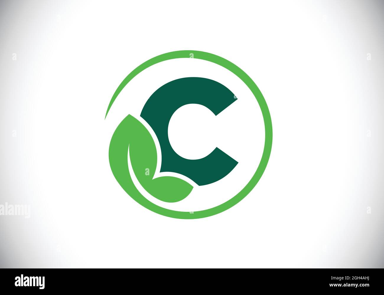 Initial C monogram alphabet with leaf. Eco-friendly logo concept. Font ...
