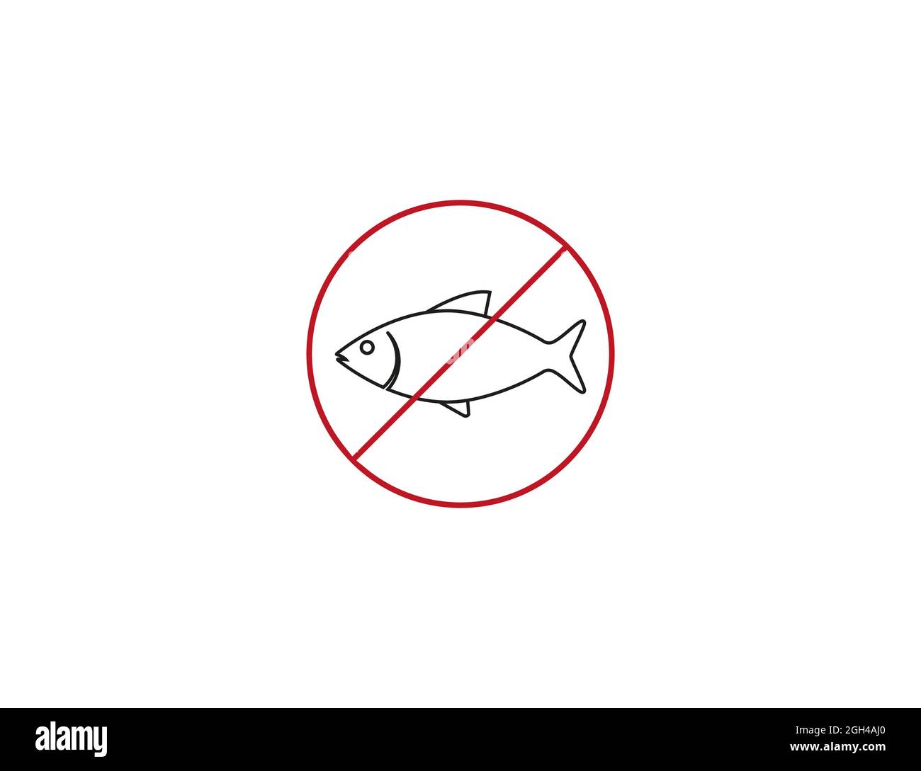 Ban, no fishing, prohibited icon. Vector illustration. Flat design ...