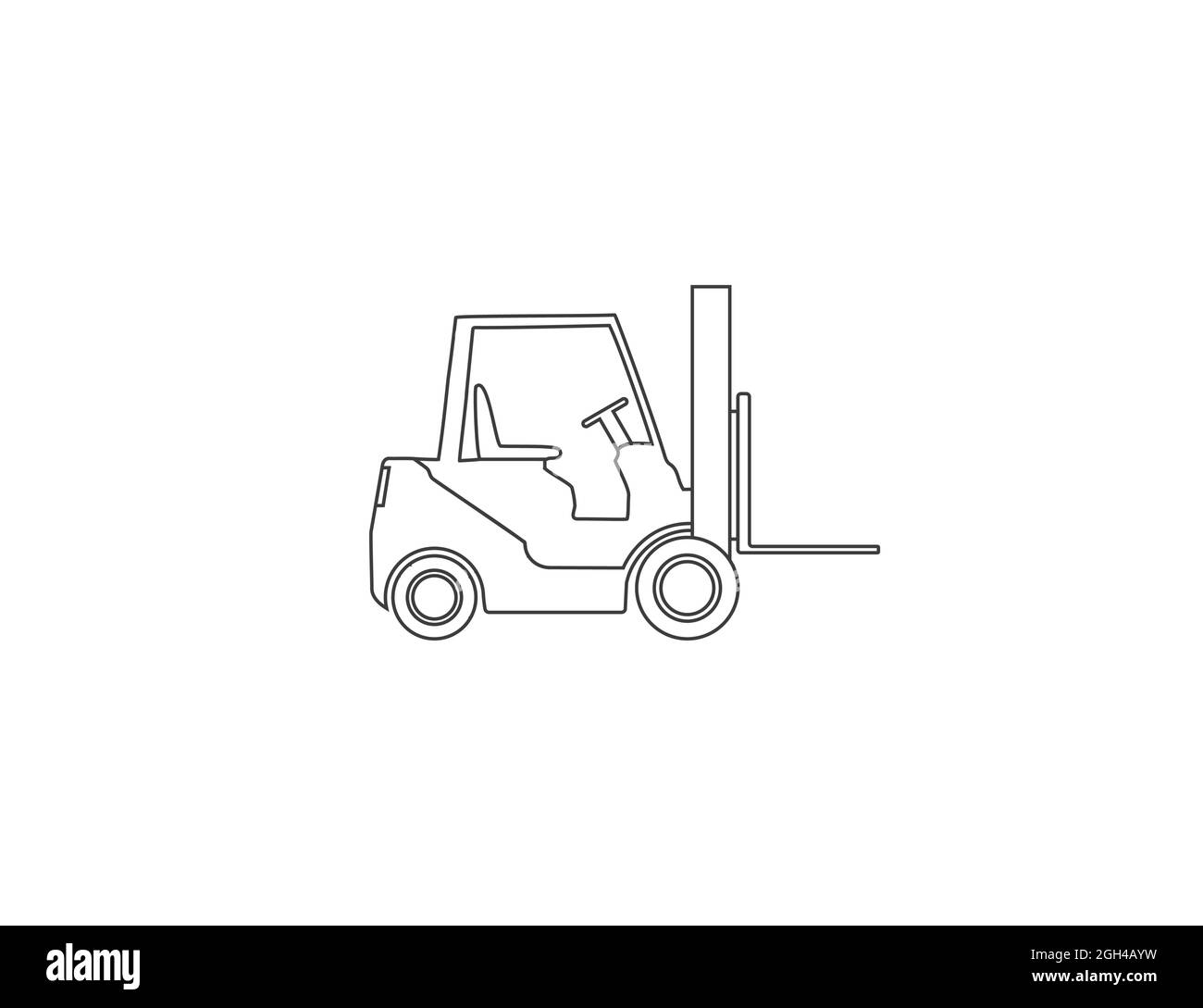 Fork truck, forklift, transport outline icon. Vector illustration Stock ...