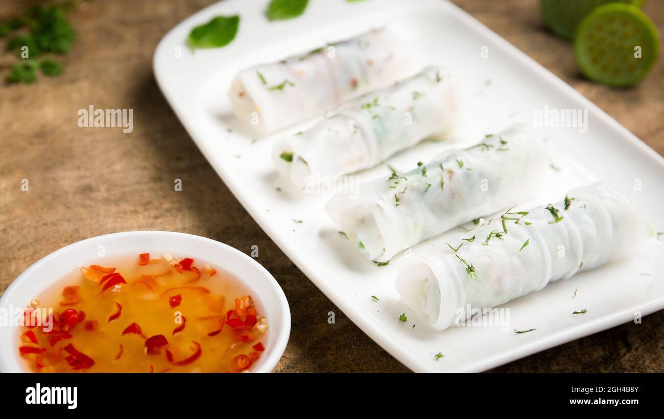 Banh cuon steamed rice rolls hi-res stock photography and images - Alamy