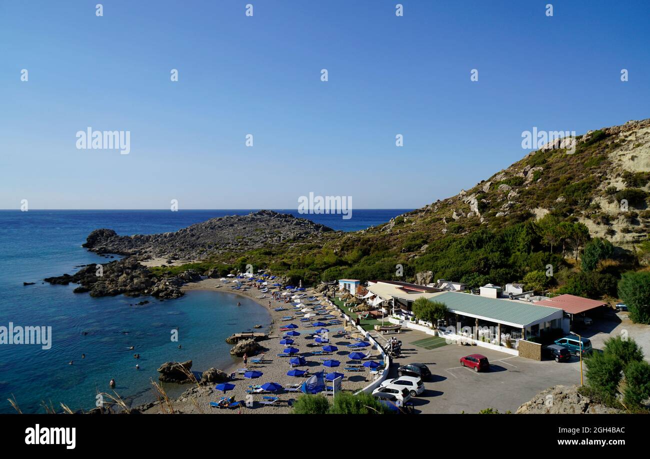 natural ladiko bay on rhodes island in greece Stock Photo - Alamy