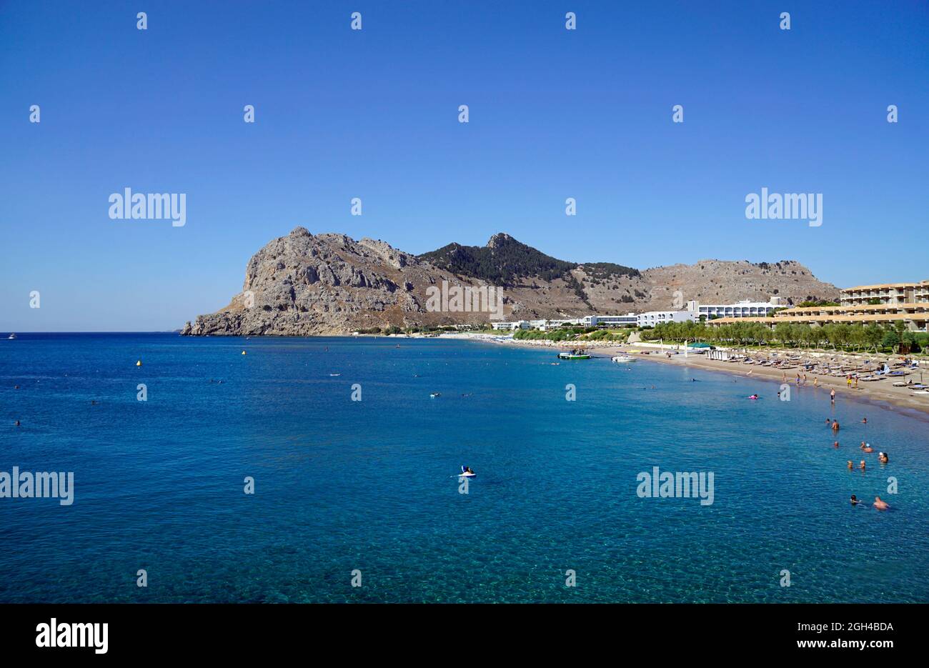 scenic kolymbia beach on rhodes island in greece Stock Photo - Alamy