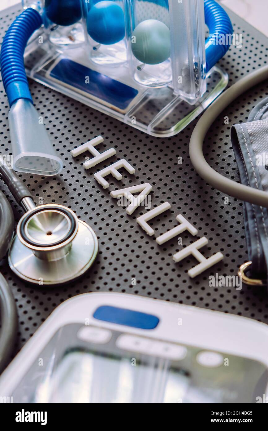 Concept image of Health background, health letters and medical ...