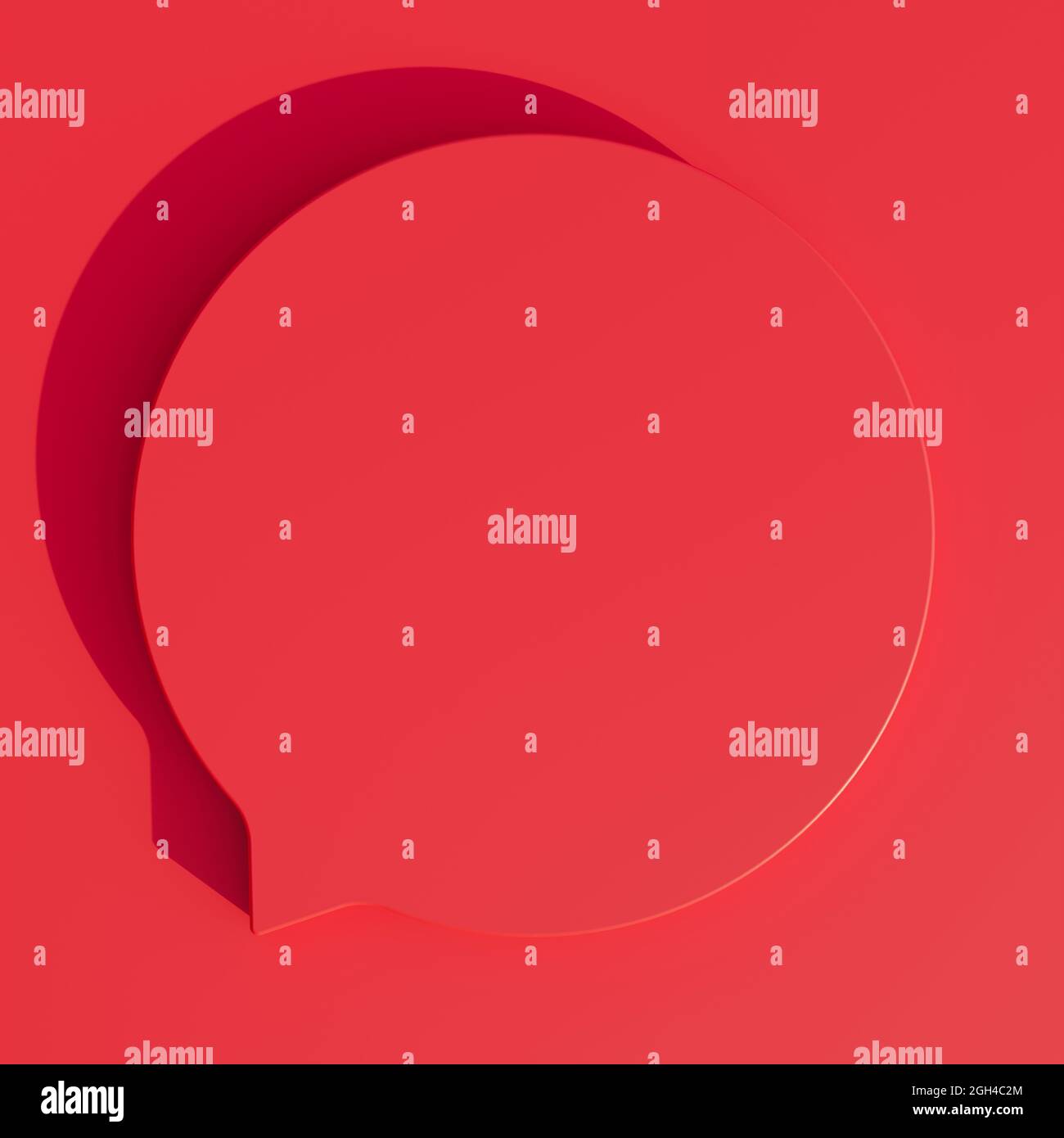 Red chat bubble. Communication, announcement concept. 3D rendering ...