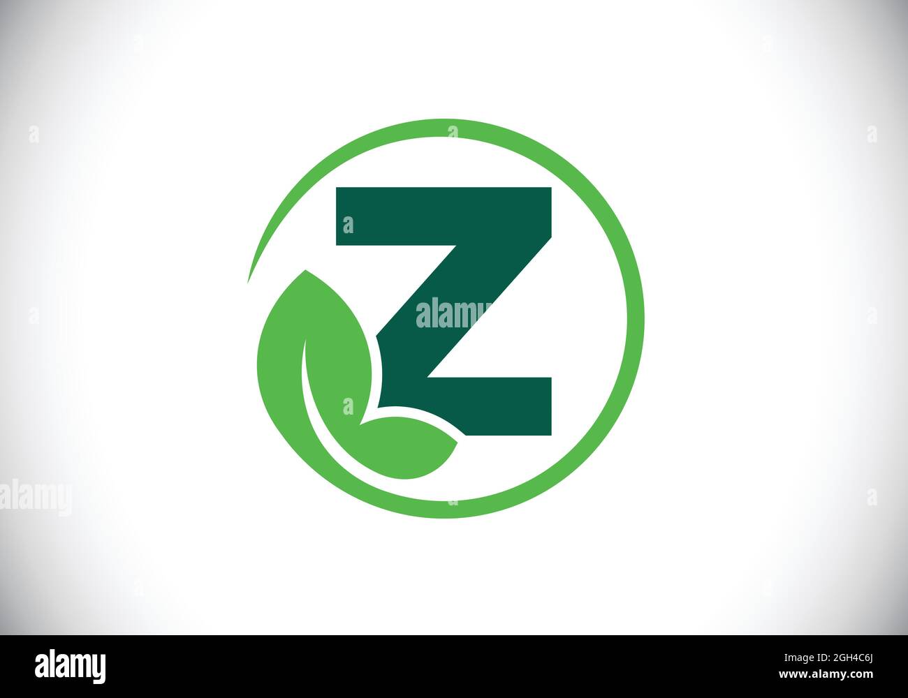 Initial Z monogram alphabet with leaf. Eco-friendly logo concept. Font ...