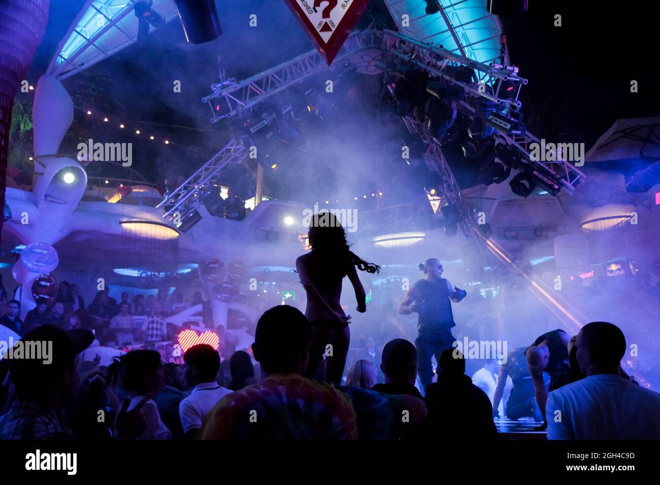 Odessa, Ukraine September 7, 2013: Night club dj party people enjoy of ...