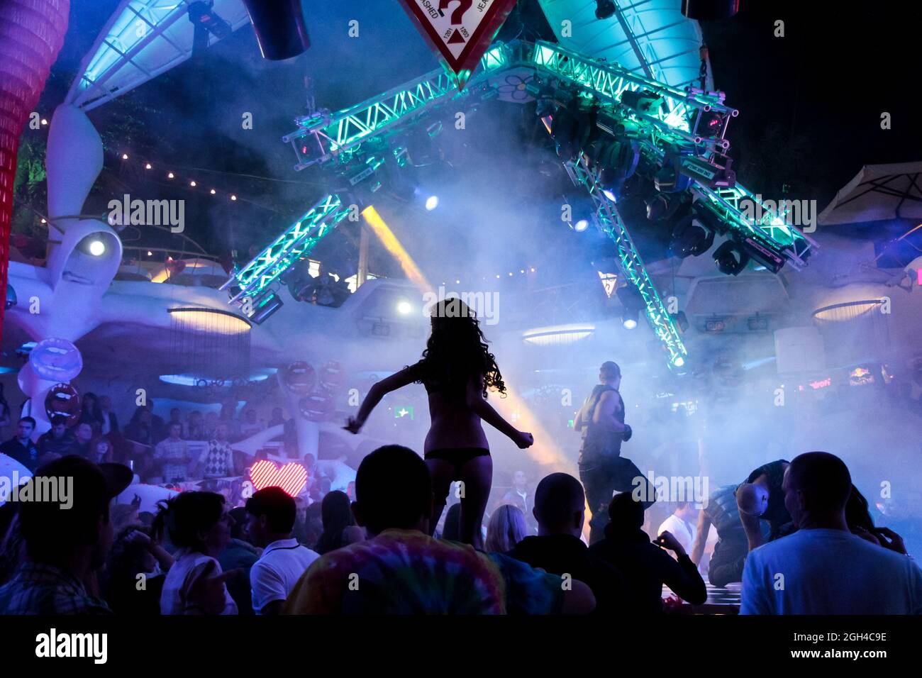 Odessa, Ukraine September 7, 2013: Night club dj party people enjoy of ...