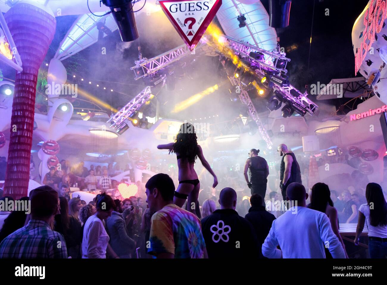 Odessa, Ukraine September 7, 2013: Night club dj party people enjoy of ...