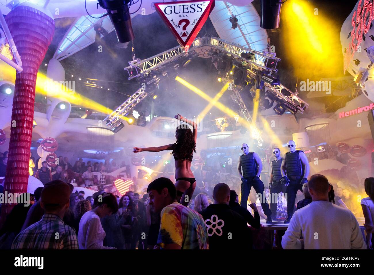 Odessa, Ukraine September 7, 2013: Night club dj party people enjoy of ...