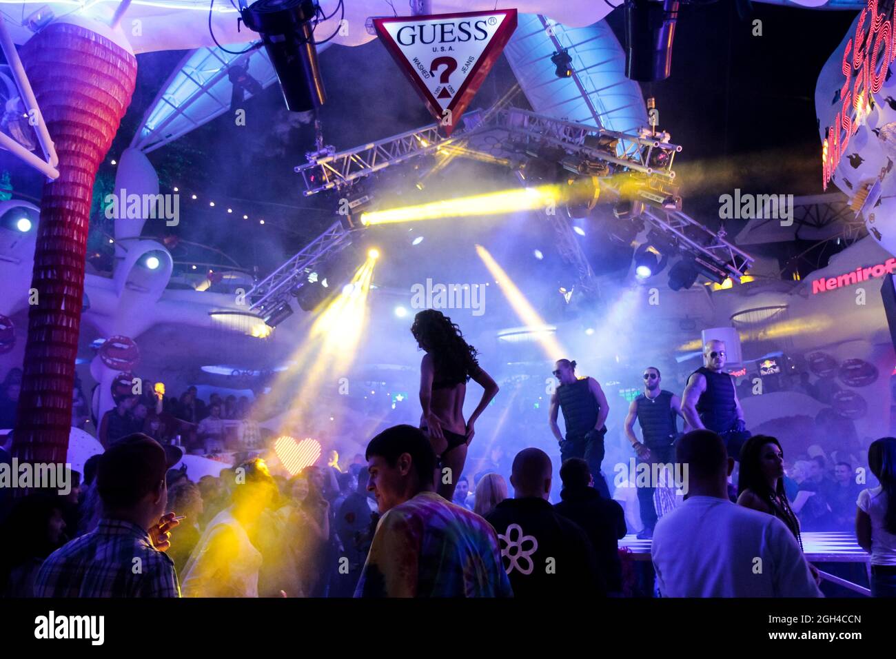 Odessa, Ukraine September 7, 2013: Night club dj party people enjoy of ...