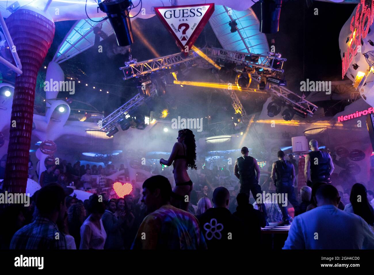 Odessa, Ukraine September 7, 2013: Night club dj party people enjoy of ...