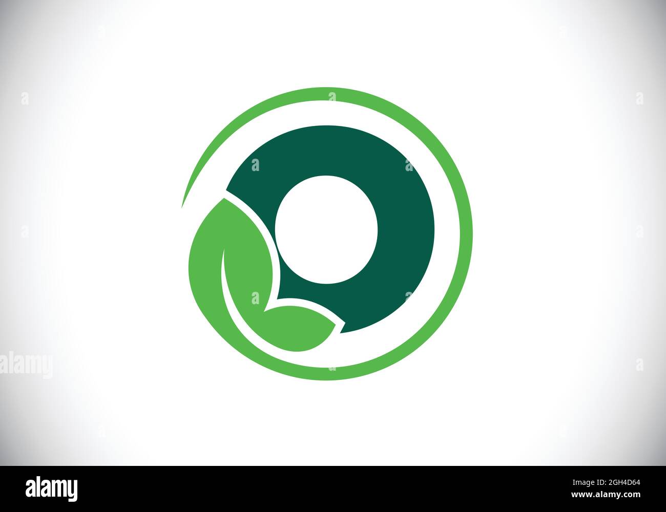 Initial O monogram alphabet with leaf. Eco-friendly logo concept. Font ...