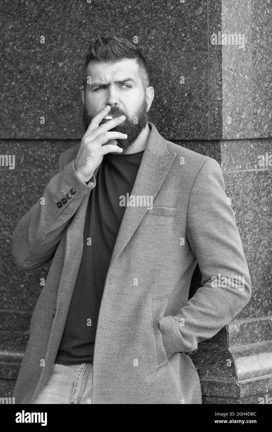 male bad habits. addiction. casual fashion in modern life. confident ...