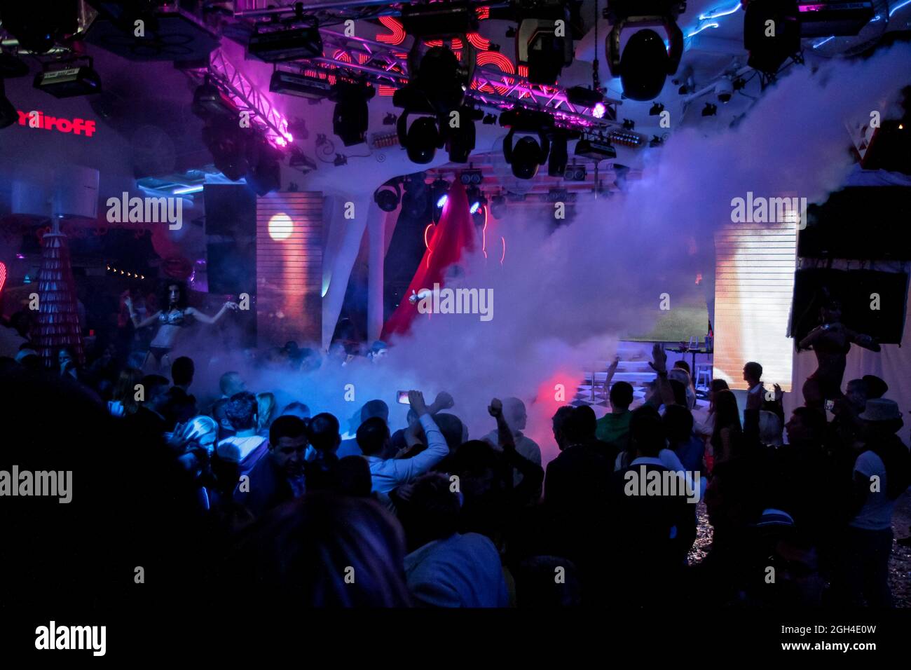 Odessa, Ukraine September 7, 2013: Night club dj party people enjoy of ...