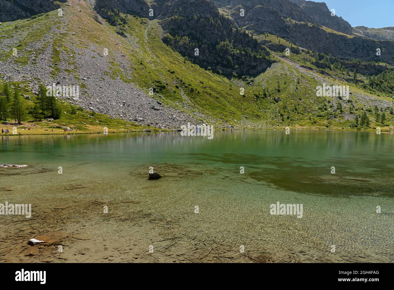 Morgex (Aosta), the wonderful Lake of Arpy, a mirror of water of ...