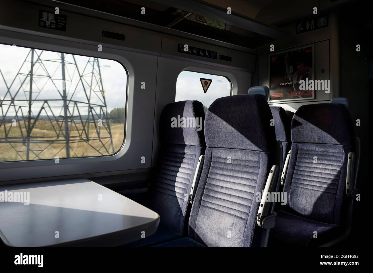 Inside window view from a South Eastern Railways high speed train ...