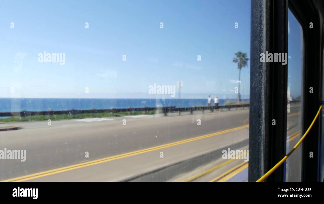 View from bus window, pacific coast highway 1, freeway 101 historic ...