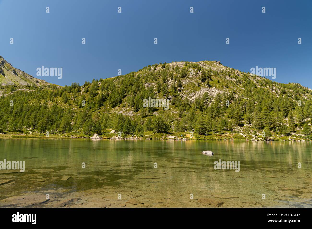 Morgex (Aosta), the wonderful Lake of Arpy, a mirror of water of ...