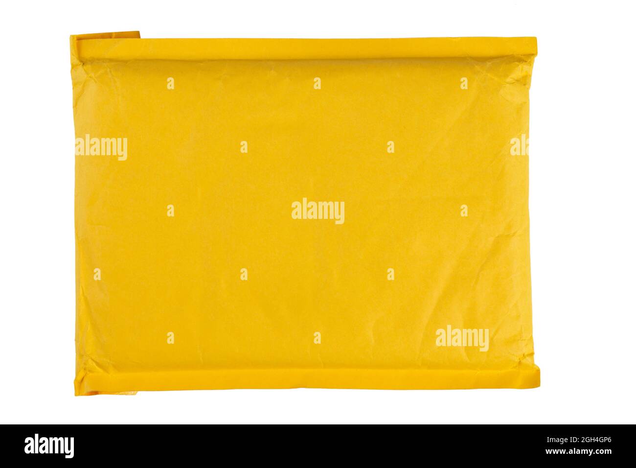Yellow paper bag on a white background. Packaging for international ...