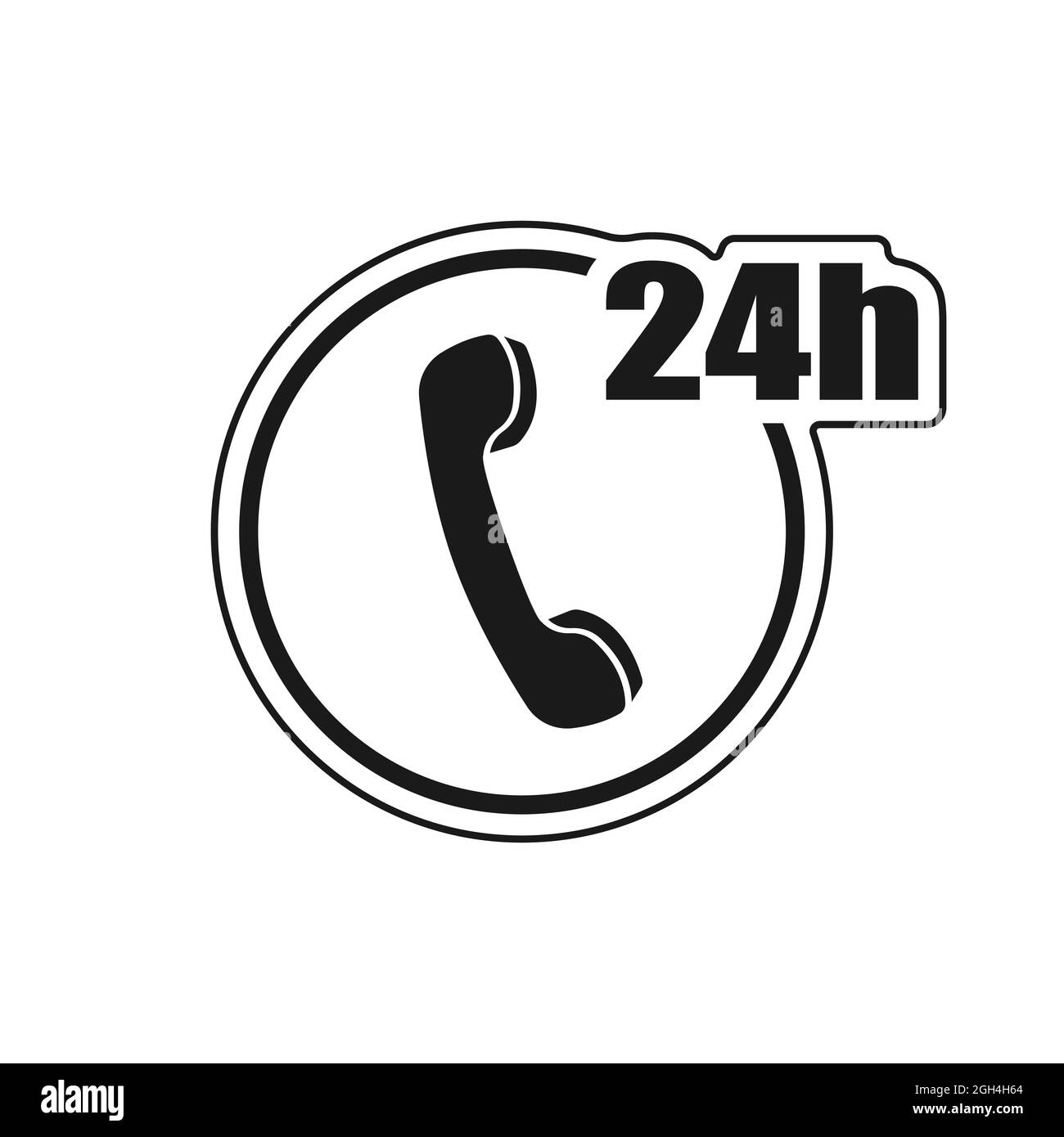 Vector handset icon. Technical support 24 hours Stock Vector Image ...