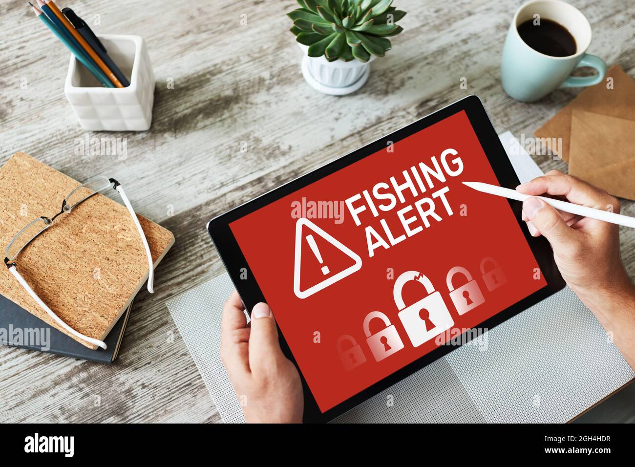 Fishing alert, Fraud, Virus, Cyber security breath detection banner on ...