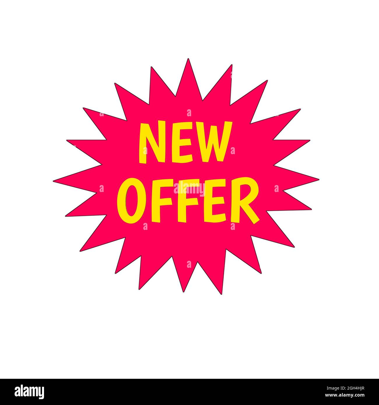 New offer web icon 3d. An isolated label, sticker graphic in pink star ...
