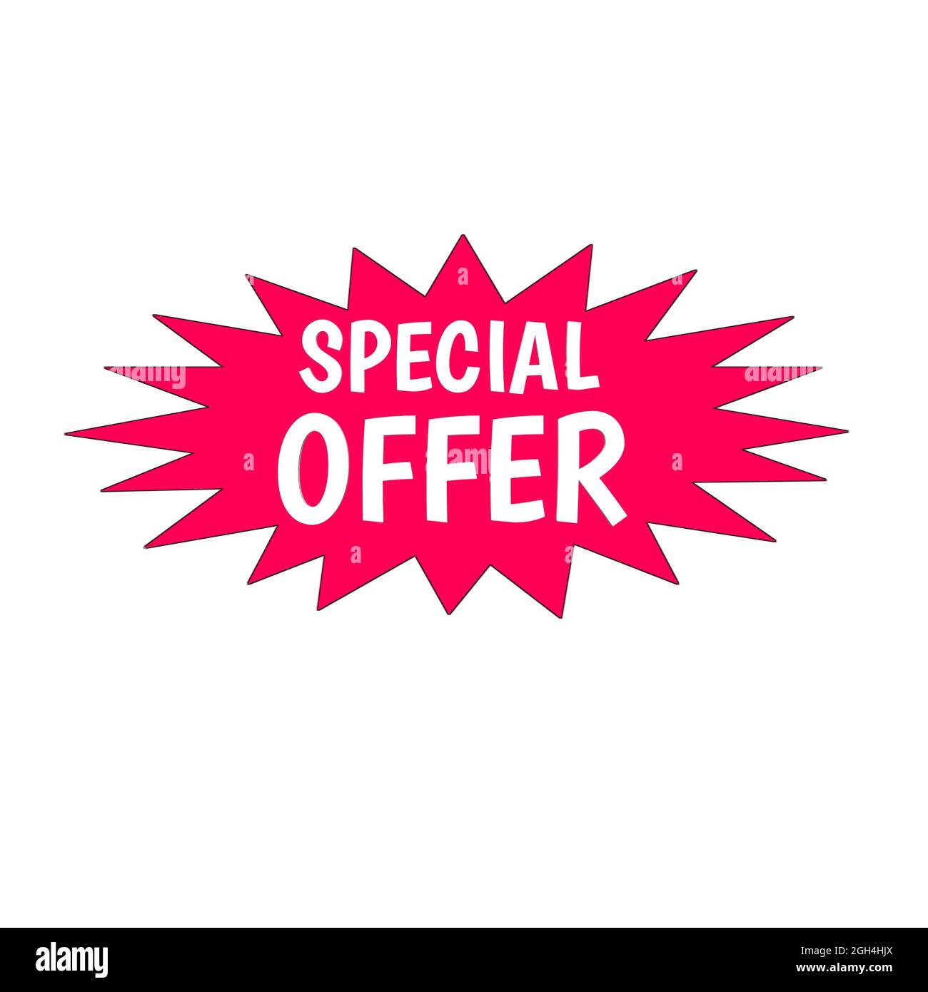 Special offer web icon 3d. An isolated label, sticker graphic in pink ...