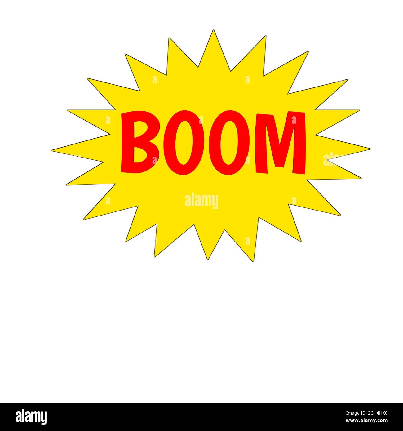Boom web icon 3d. An isolated label, sticker graphic in golden star in ...