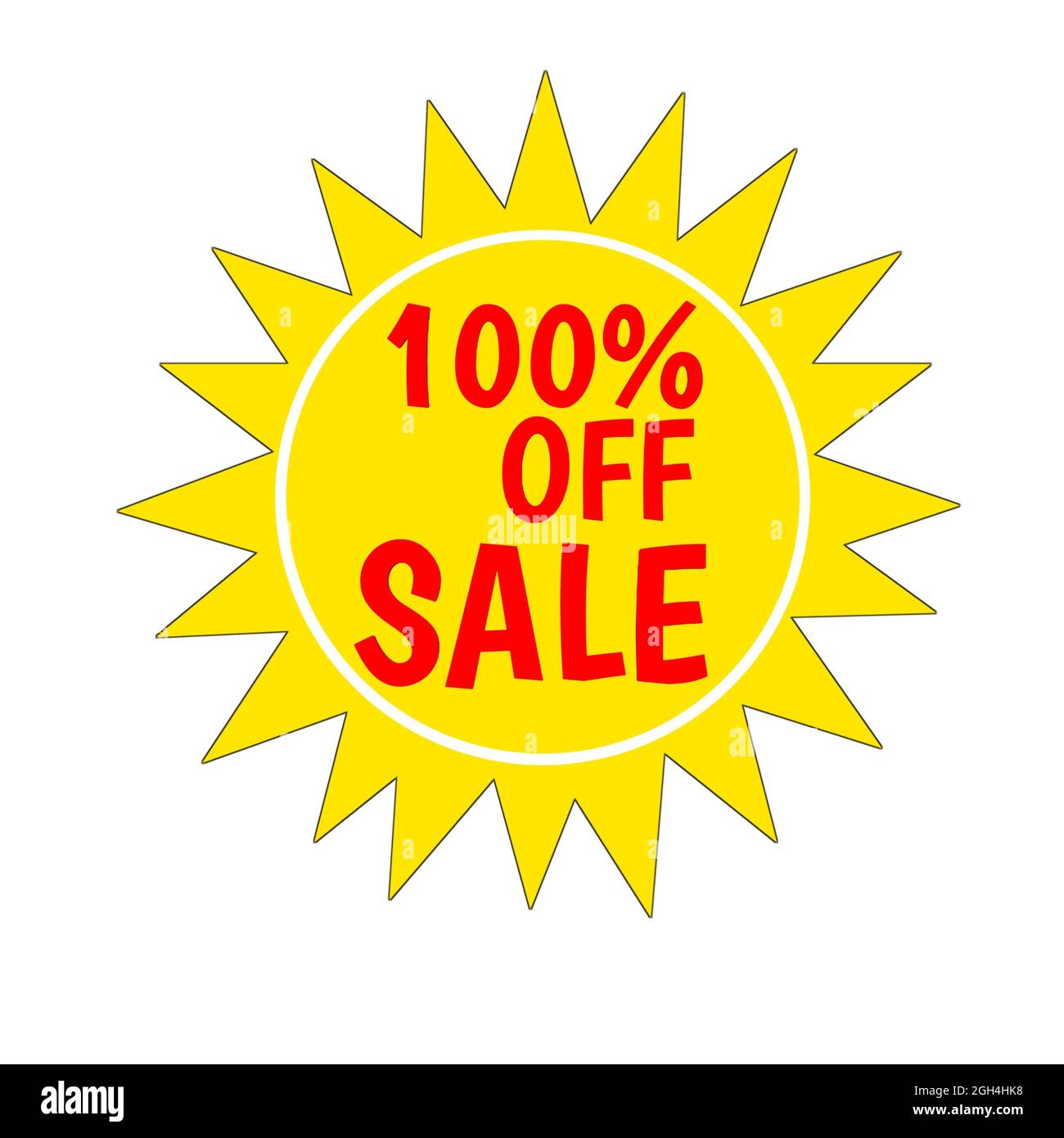 100 percent off special offer sale icon bottom sticker Stock Photo - Alamy